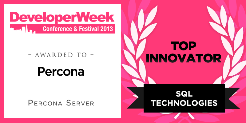 Percona Server wins Top Innovator in SQL Technologies award! - MySQL Performance Blog