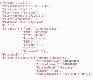 JSON Output of the pmm-admin list Command