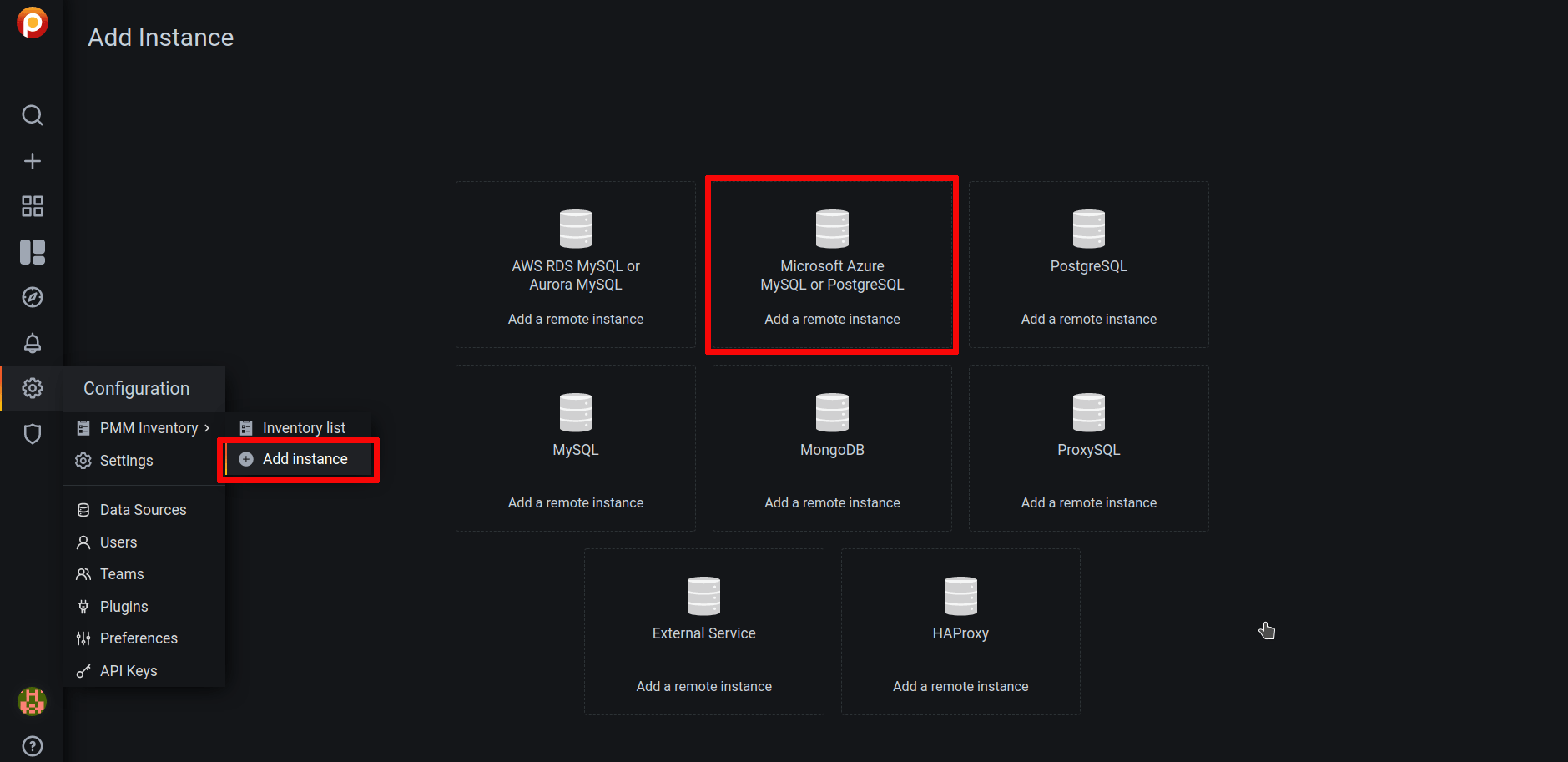 Add Microsoft Azure Monitoring Within Percona Monitoring and Management 2.16.0