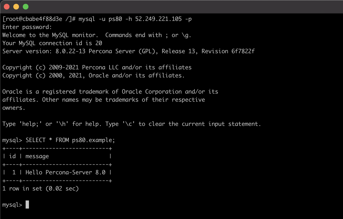 Deploy a Dedicated Percona Server for MySQL 8.0 in Azure