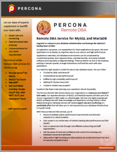 Percona Datasheets