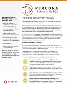 Datasheets from Percona