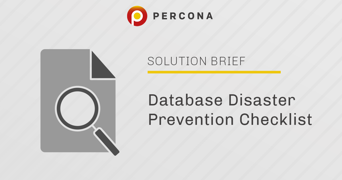 Database Disaster Prevention Checklist