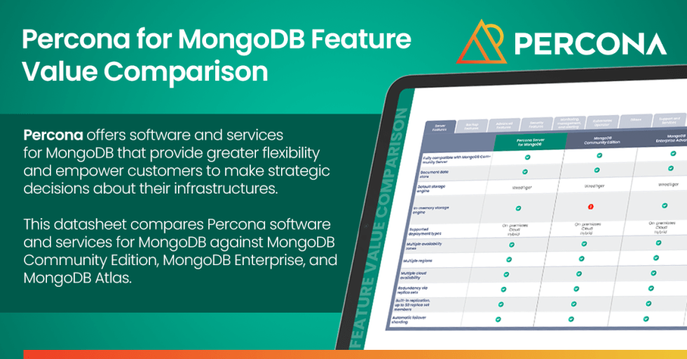 Percona for MongoDB Feature Value Comparison - Percona