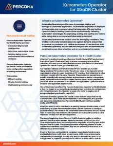 Percona Operator for MySQL Based on Percona XtraDB Cluster - Percona