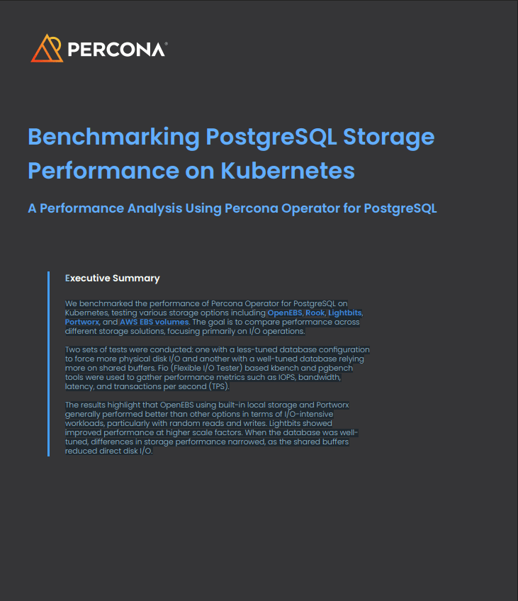 Benchmarking PostgreSQL Storage Performance on Kubernetes - Percona